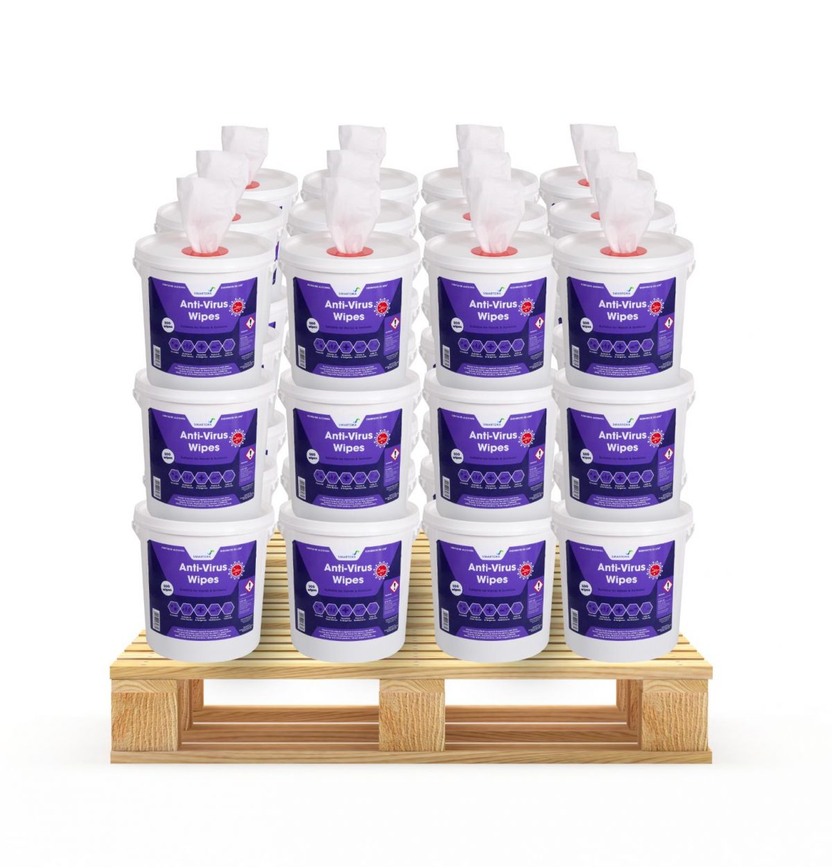 Antiviral Wet Wipes - Pallet Of120 Tubs (500 Sheet)